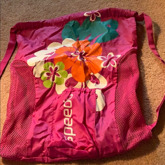 Speedo | Bags | Speedo Hot Pink Hobo Drawstring Backpack Adjustable ...